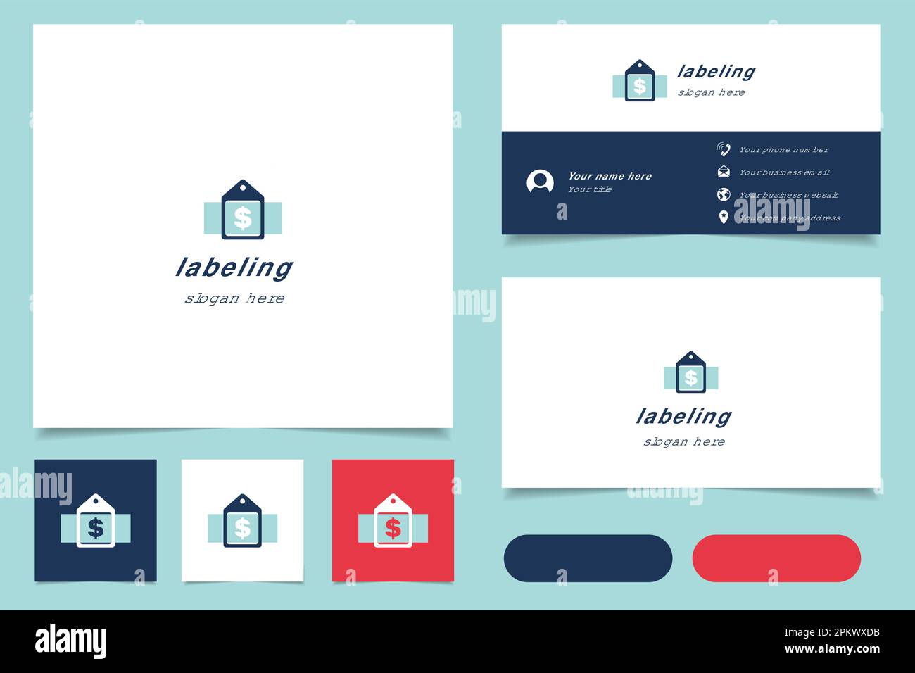 Labeling logo design with editable slogan. Branding book and business card template Stock Vector ...