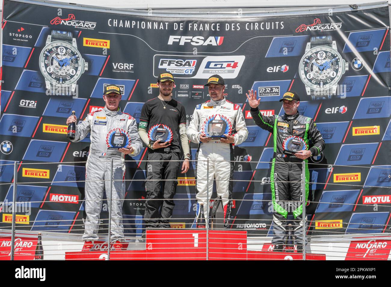Nogaro, France. 03rd Apr, 2023. Podium course 1, VENTAJA Stéphane FRA ...
