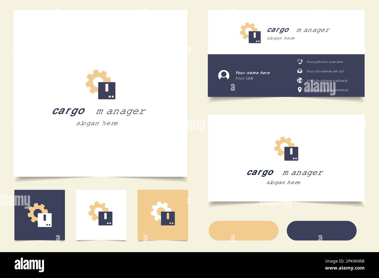 Cargo manager logo design with editable slogan. Branding book and ...