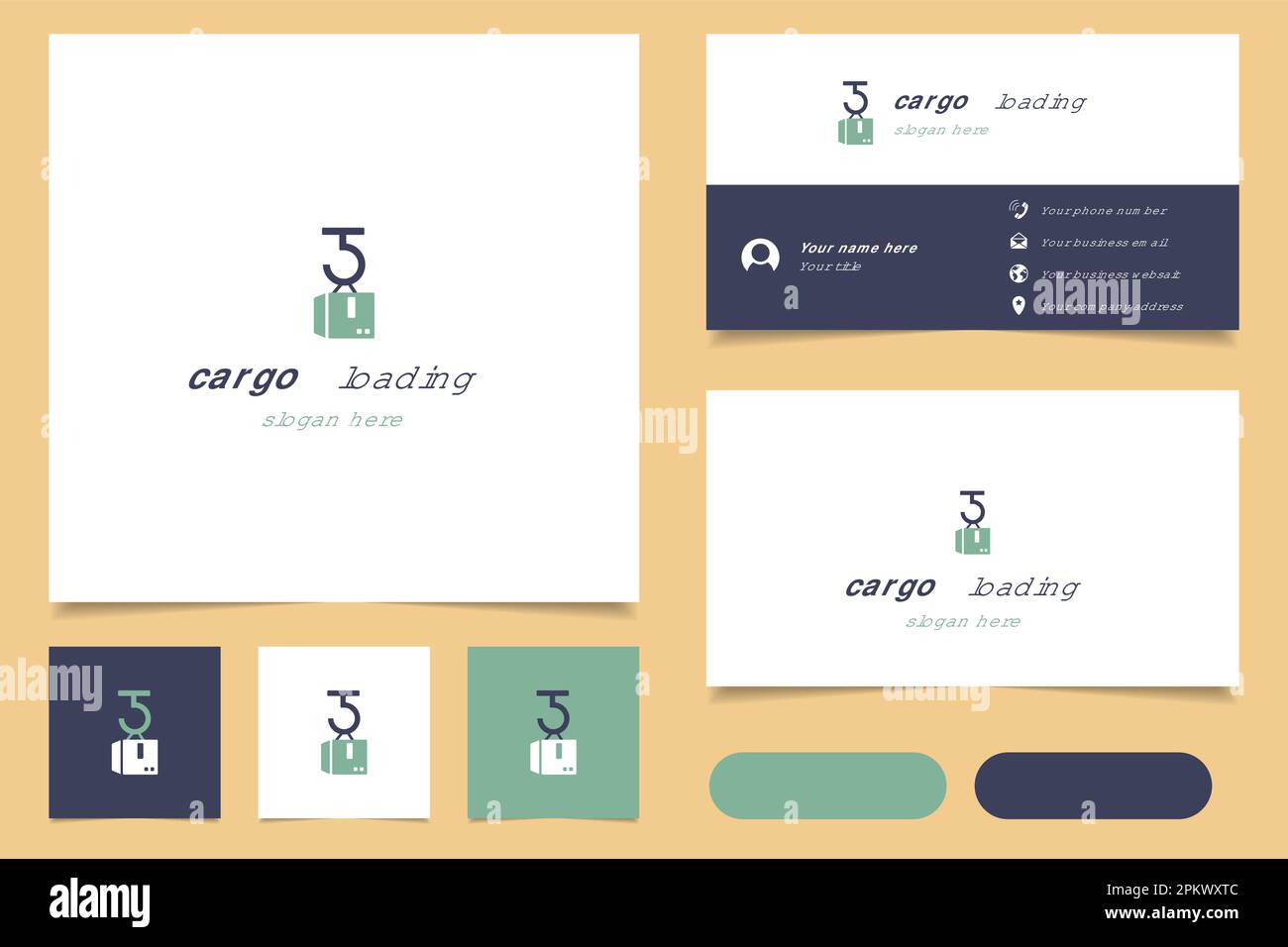 Cargo loading logo design with editable slogan. Branding book and ...