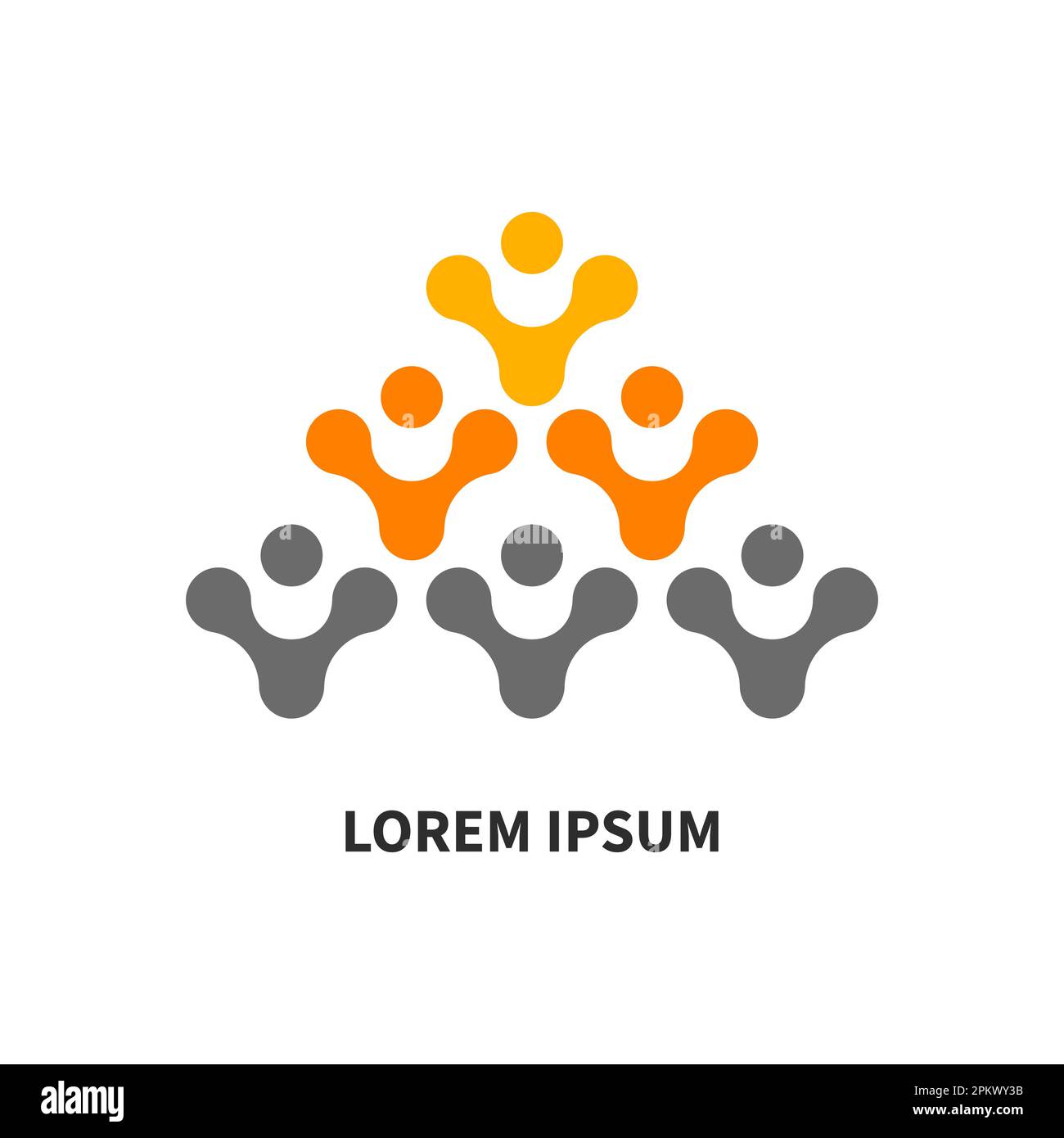 People triangle pyramid logo, business concept, unity. Community ...