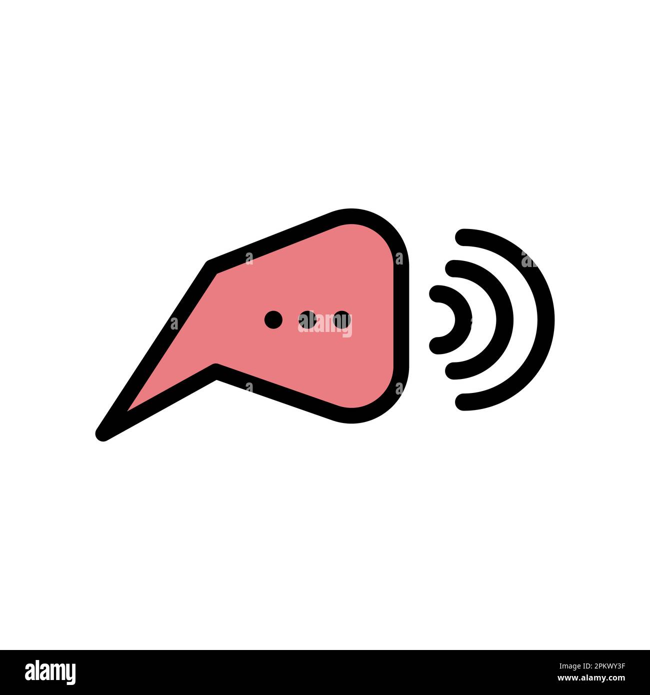 PR icon with bubble and speaker. Simple public relations logo. PR ...