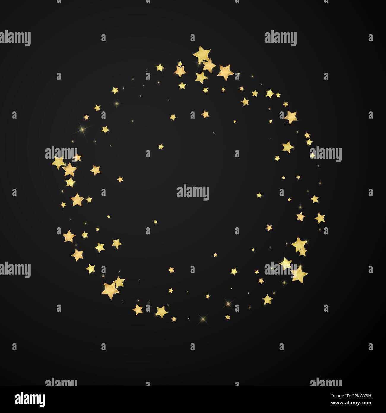Magic stars vector overlay. Gold stars scattered around randomly ...