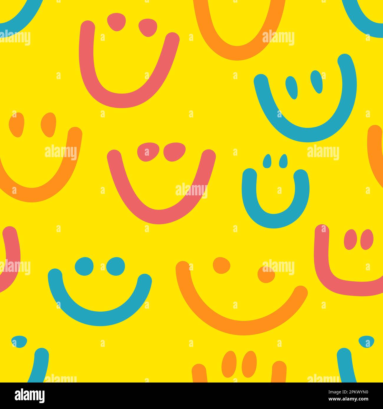 Smiles, April Fools Day seamless pattern. Background with sketch smiles ...