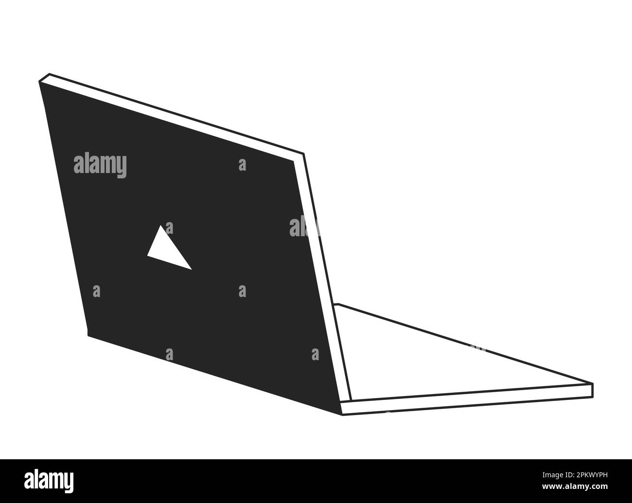 Open modern thin notebook monochrome flat vector object Stock Vector ...