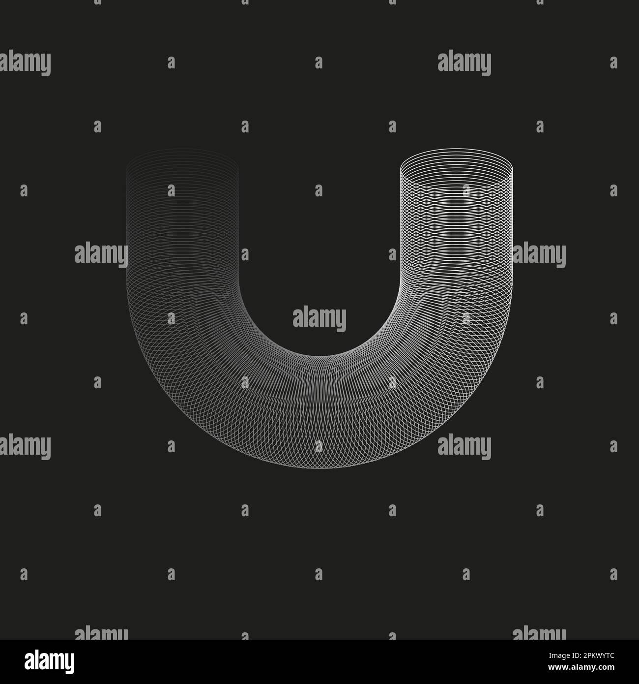 U letter, geometric shape made of thin lines. Logo, company icon ...