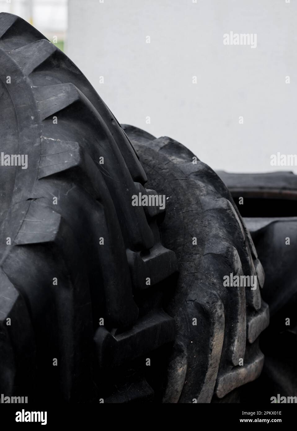 Old Big Black Wheel. Truck tire outdoor Stock Photo - Alamy