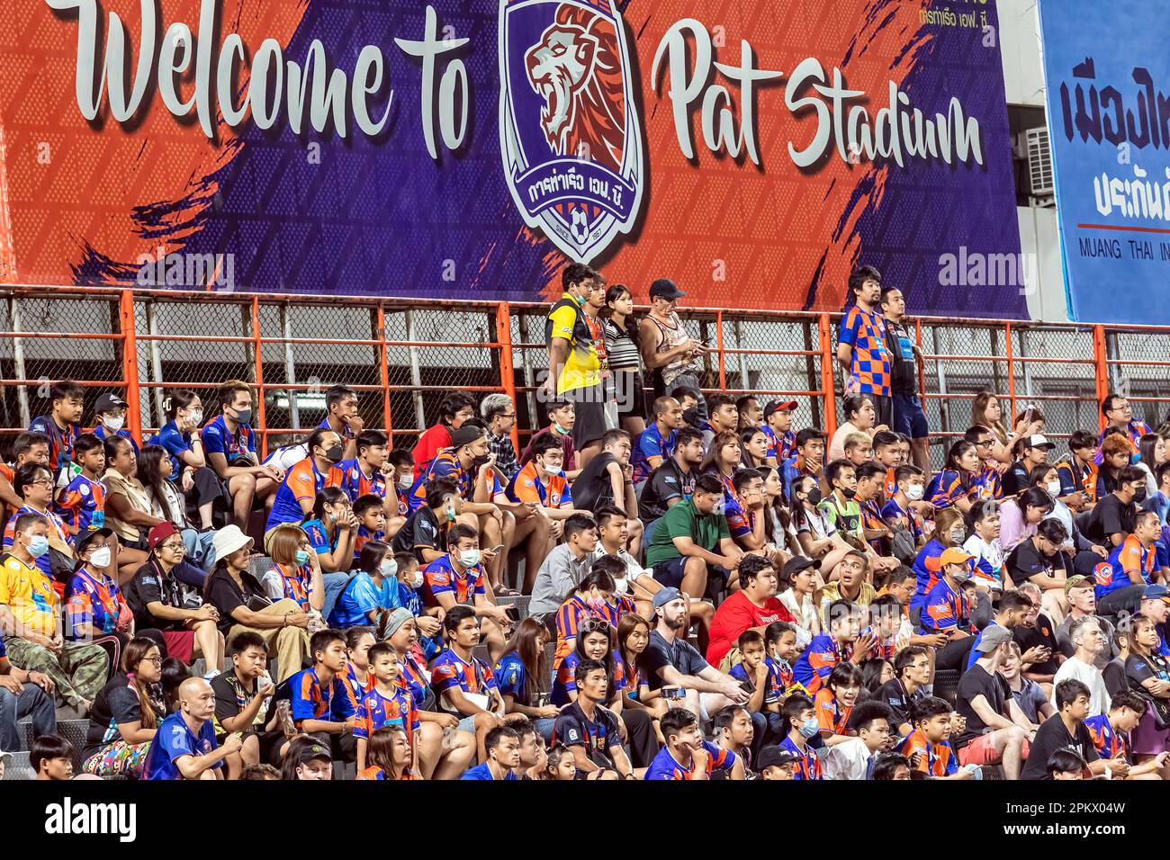 Port F.C. supporters and spectators at Thai football league match at ...