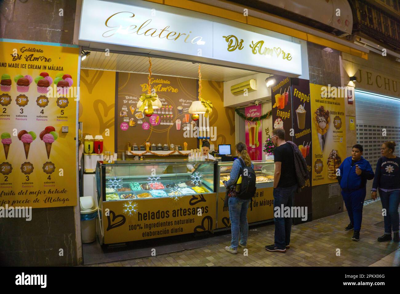 Ice cream shop in the old town, Malaga, Andalusia, Costa del Sol, Spain, Europe Stock Photo - Alamy