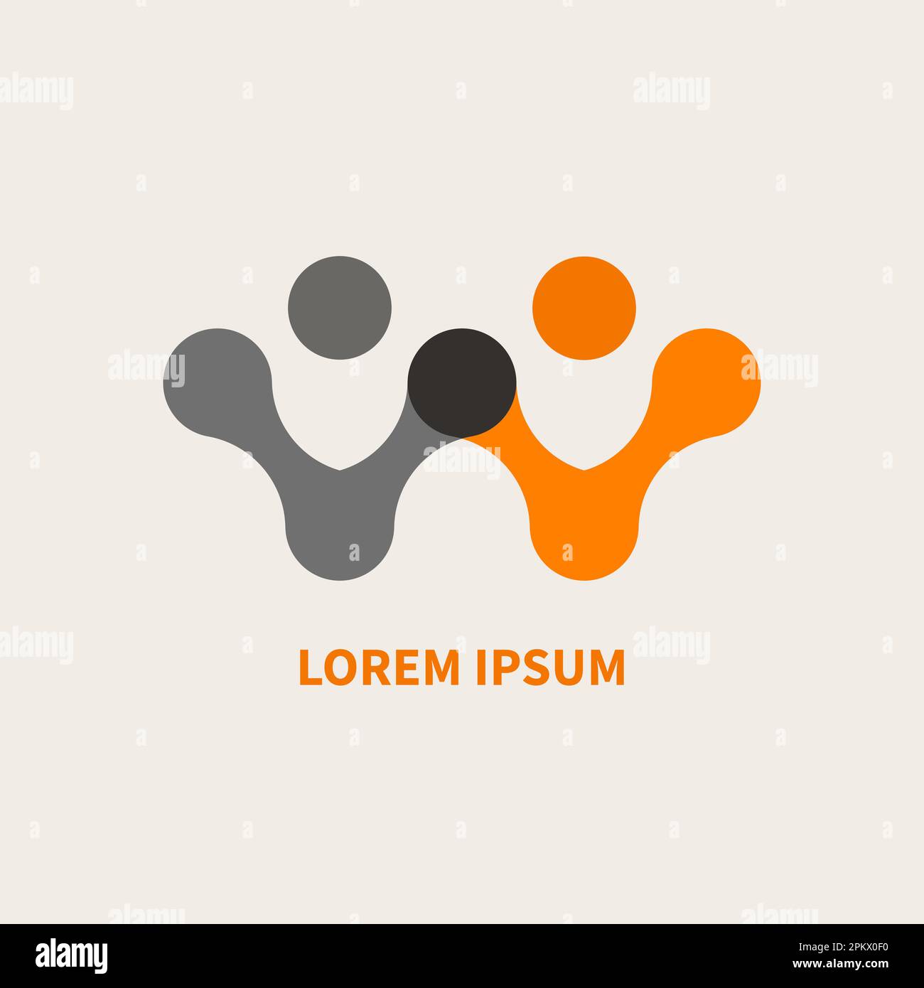 Connected people overlay logo Stock Vector Image & Art - Alamy