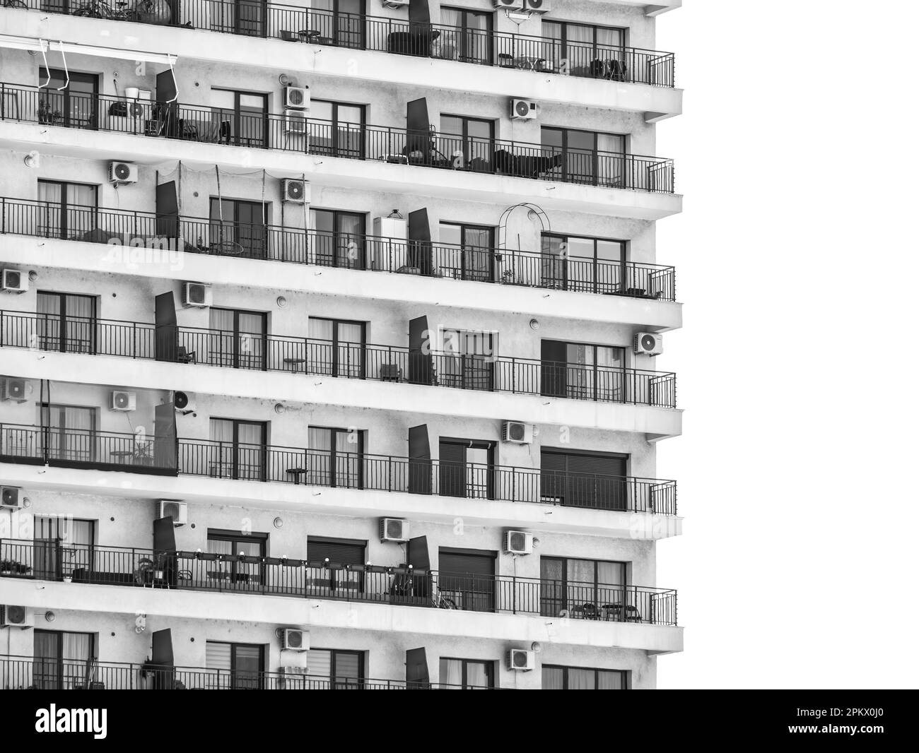 Detail with a apartment building s balcony. Abstract minimalist picture ...