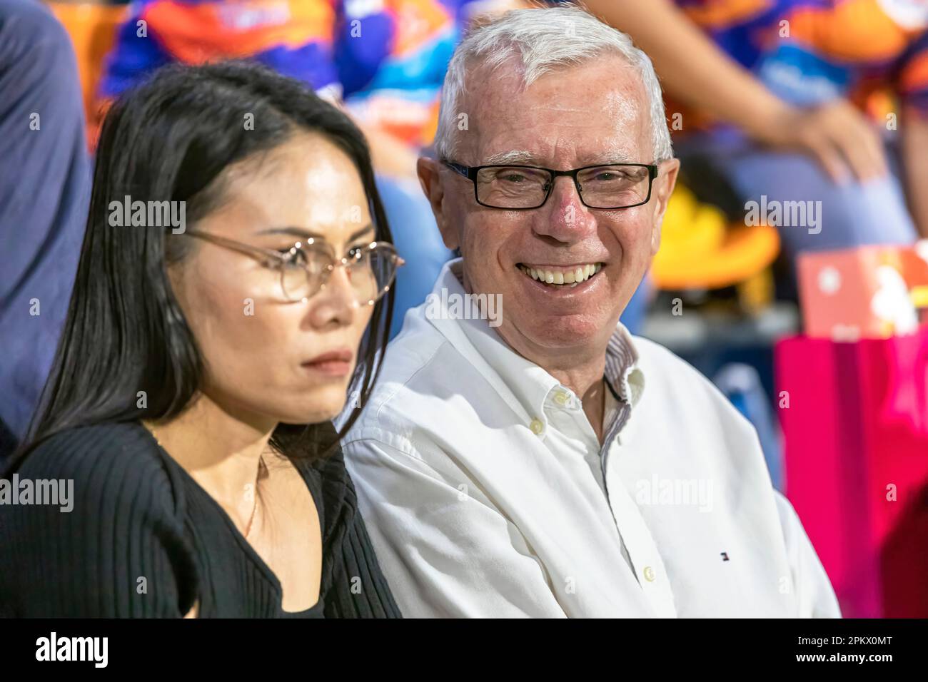 Port F.C. supporters and spectators at Thai football league match at ...