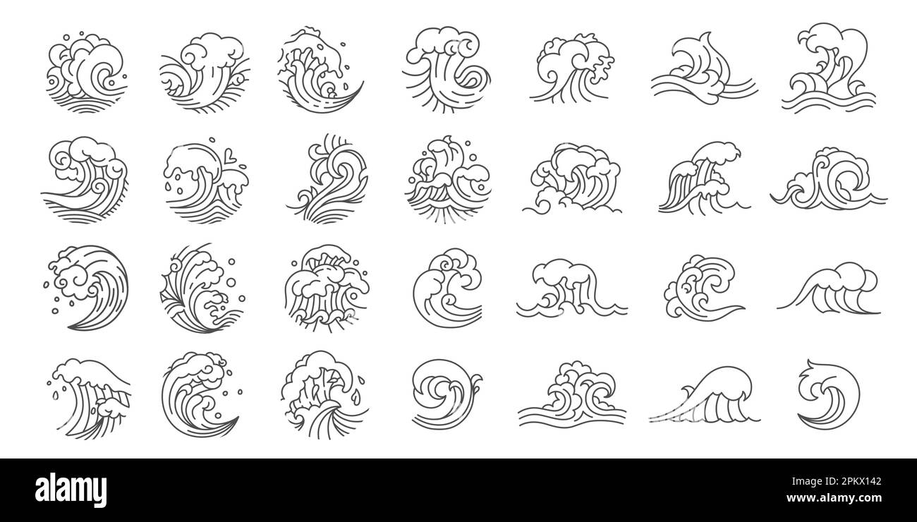 Oriental waves. Chinese indian japanese arabic and american traditional ...