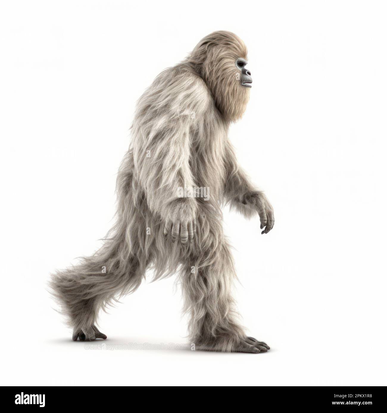 An AI-generated illustration of a mythical Yeti on a white background ...