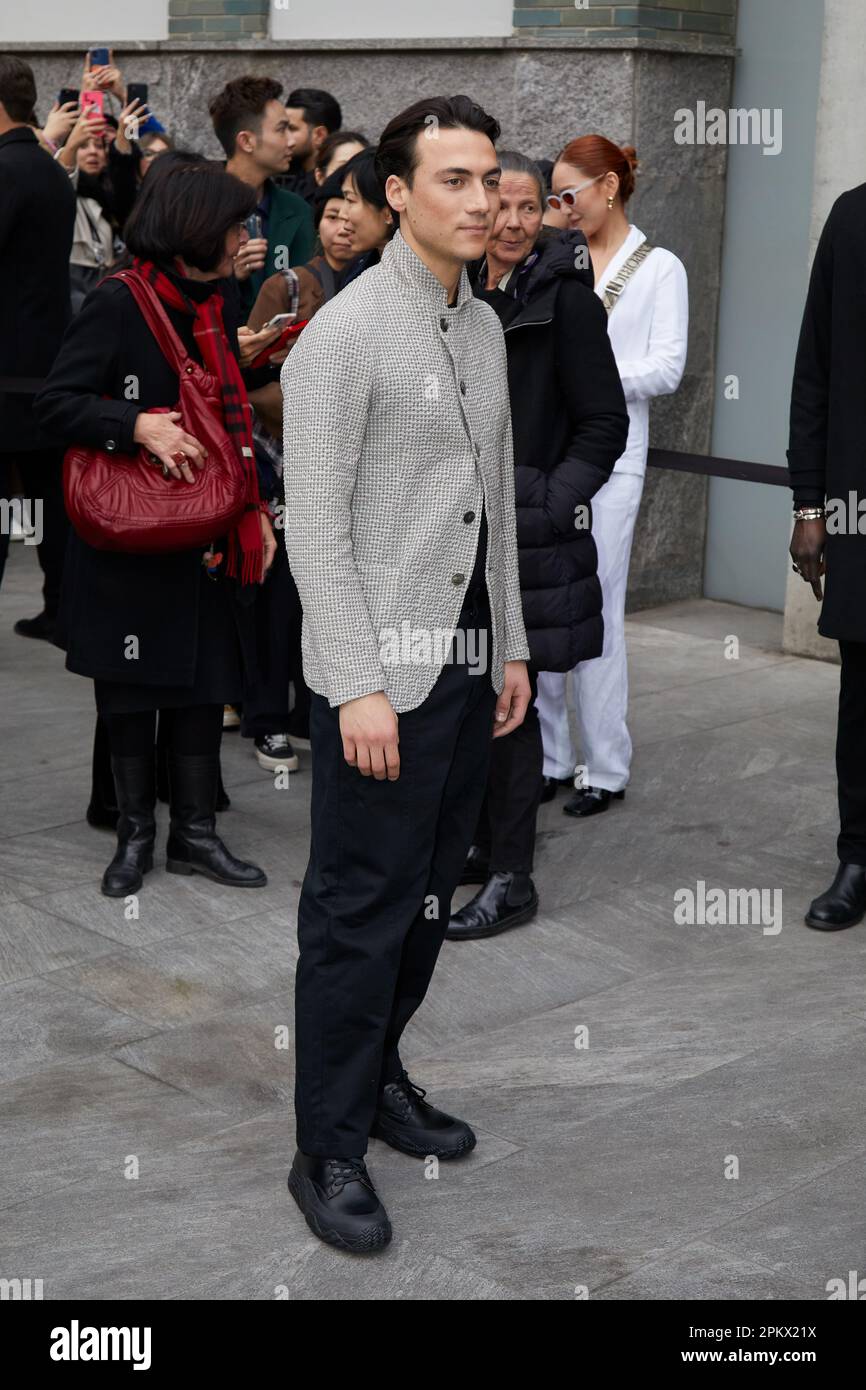 MILAN, ITALY - FEBRUARY 23, 2023: Matteo Paolillo before Emporio Armani ...