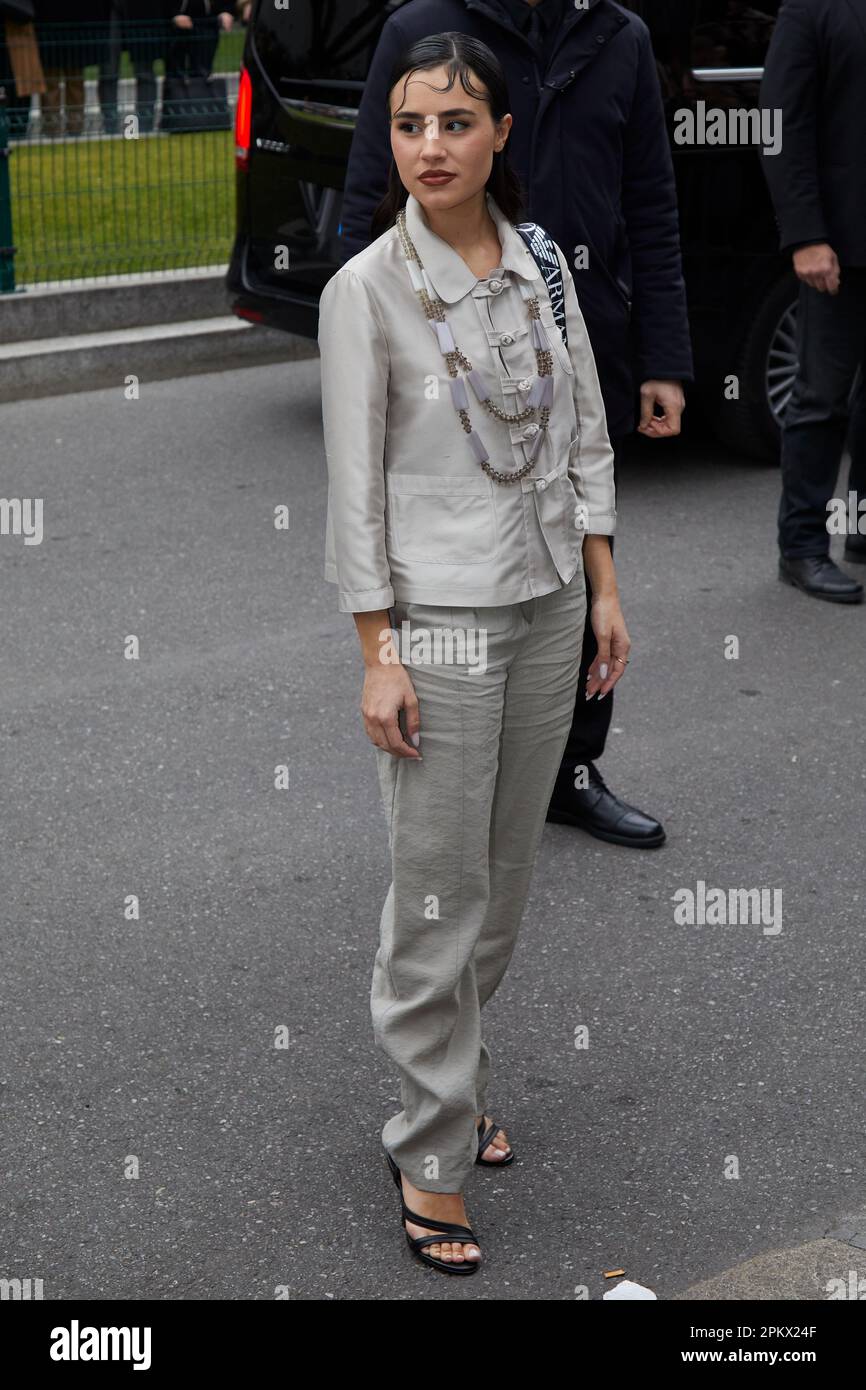 MILAN, ITALY - FEBRUARY 23, 2023: Clotilde Esposito before Emporio ...
