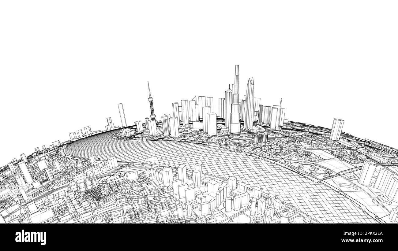 3d city sphere. Vector rendering of 3d Stock Vector Image & Art - Alamy