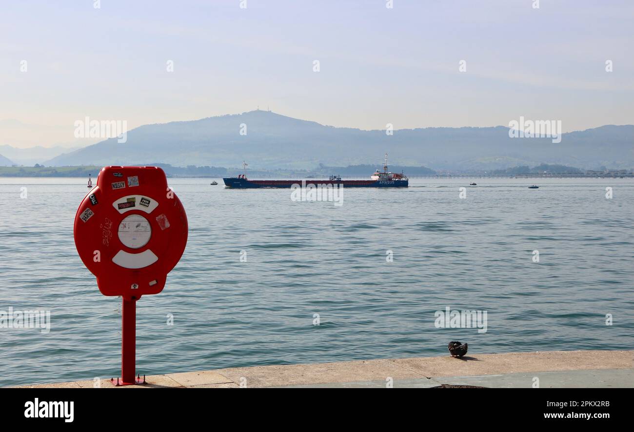 Eems Solar general cargo ship leaving the port of Santander Cantabria ...