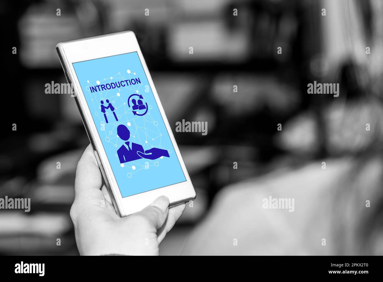 Smartphone screen displaying an introduction concept Stock Photo - Alamy