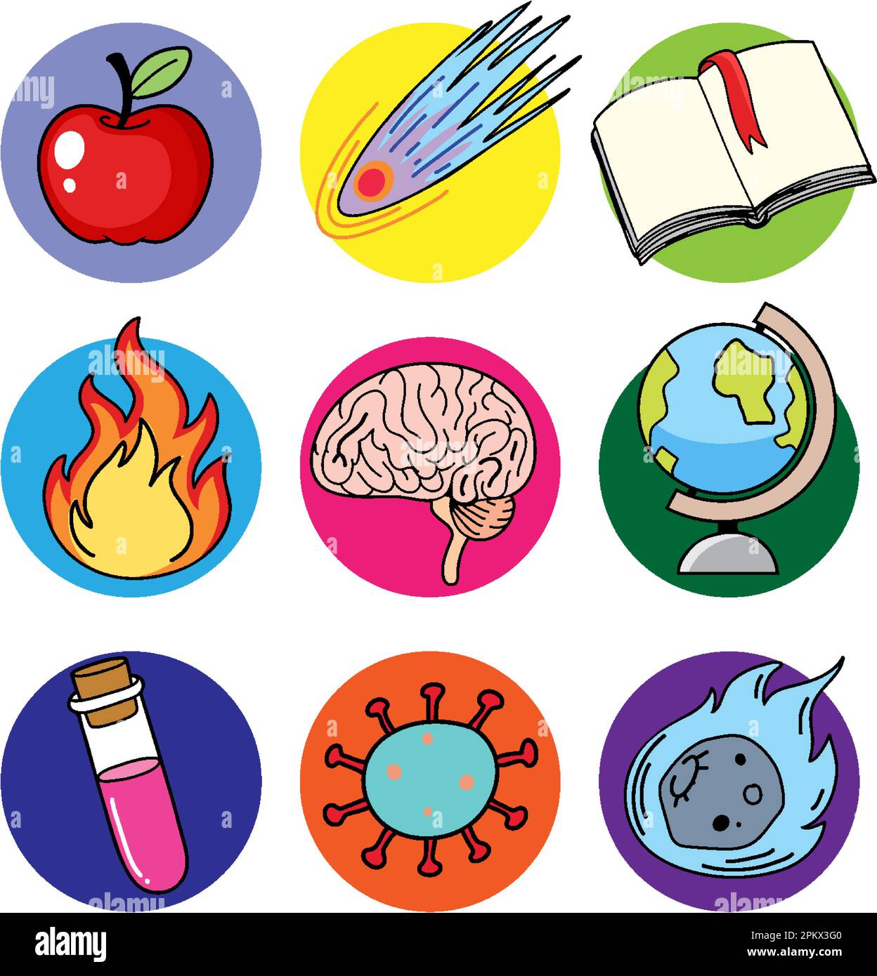 Colorful Science Icons Vector Set illustration Stock Vector Image & Art ...