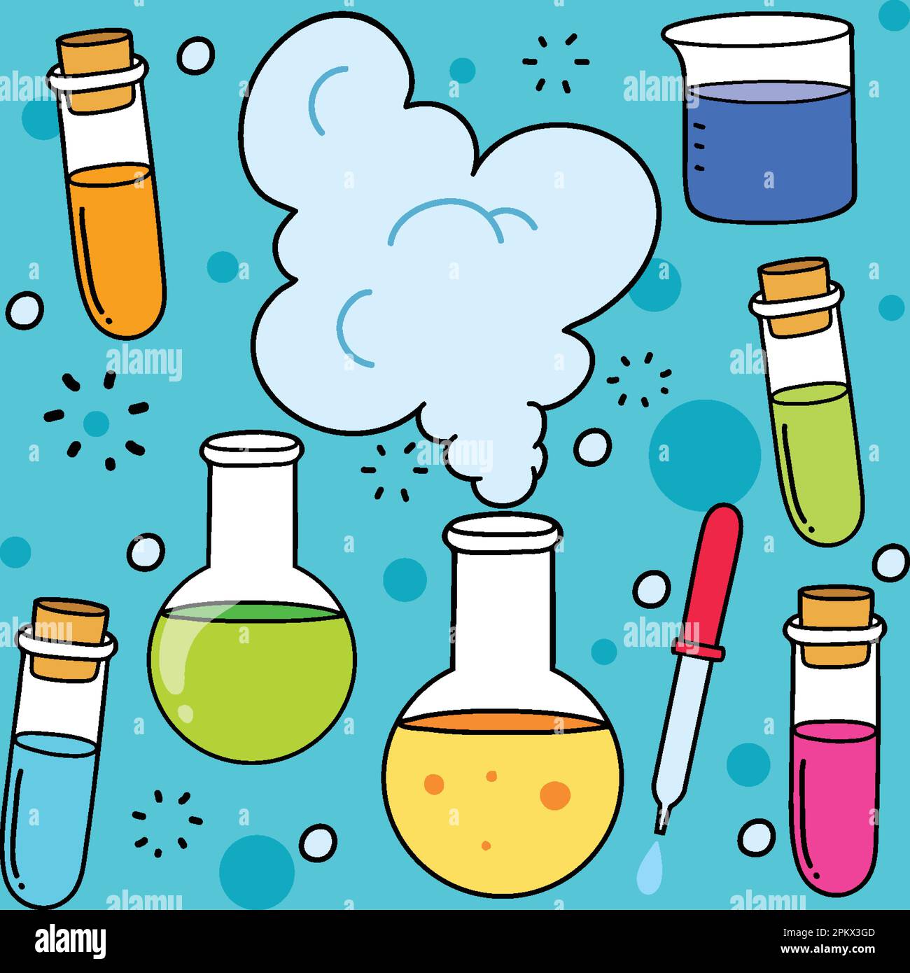 Colorful Science Objects and Icons Vector Set illustration Stock Vector ...