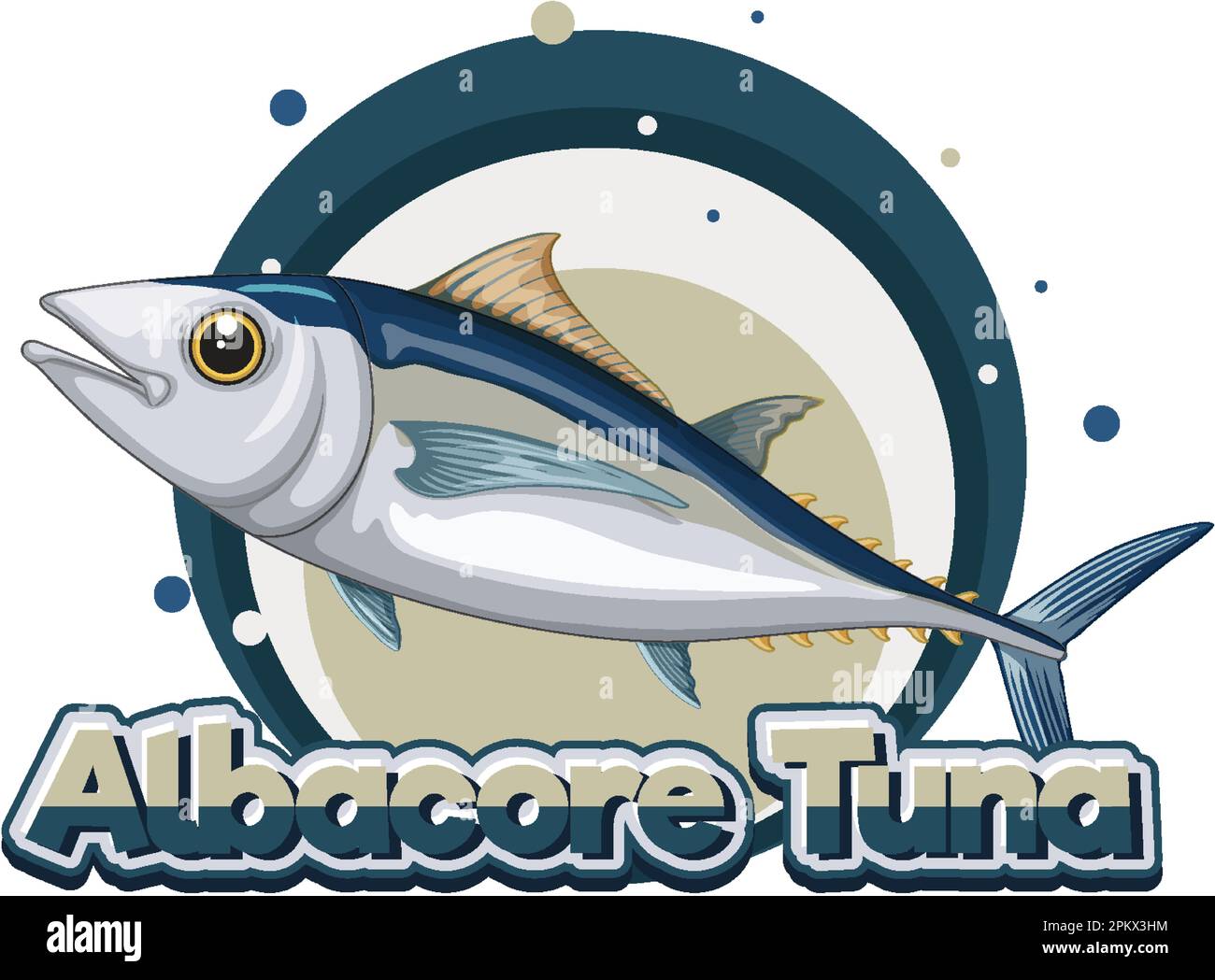 Albacore tuna logo with carton character illustration Stock Vector ...