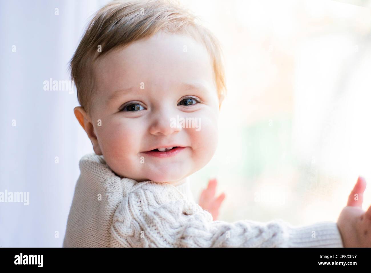 Happy Portrait of a one year old Stock Photo - Alamy