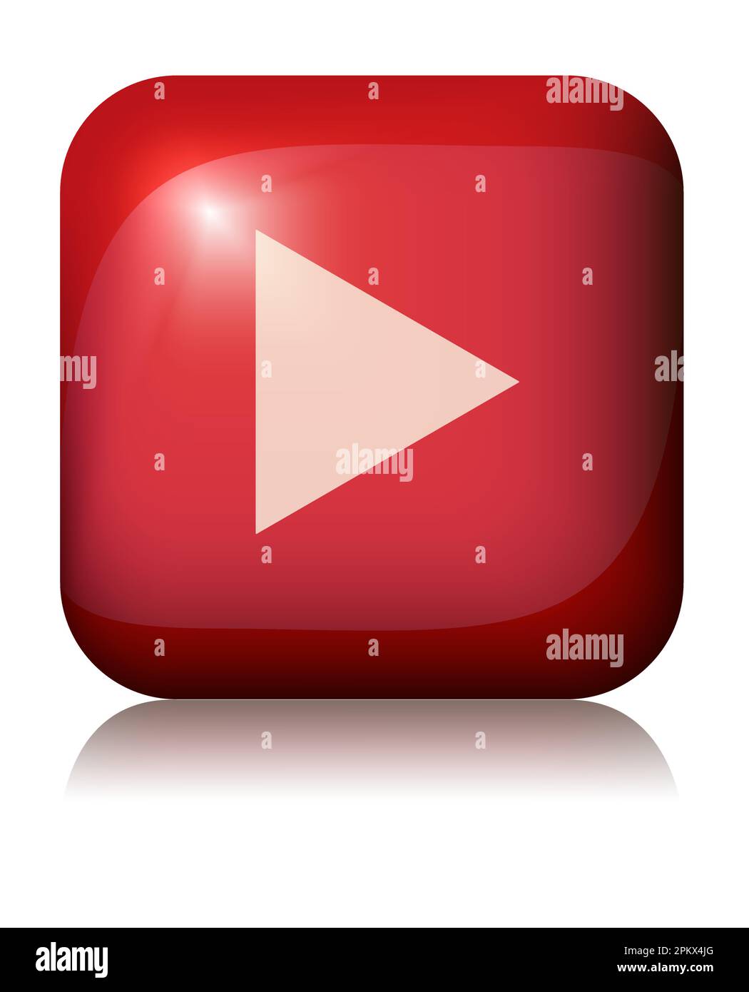 Red glossy vector play button with shaddow Stock Vector Image & Art - Alamy