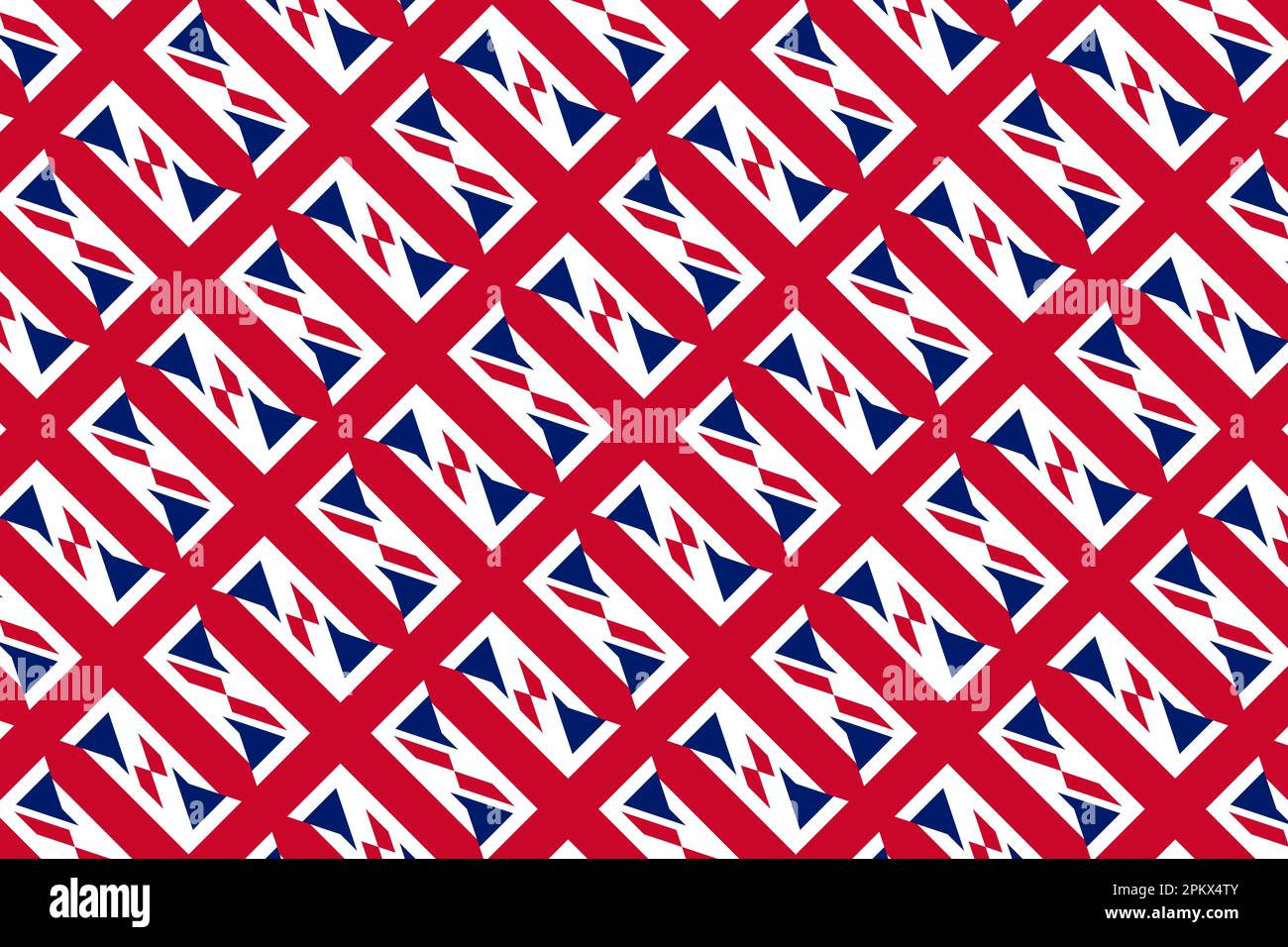 Geometric pattern in the colors of the national flag of United Kingdom ...