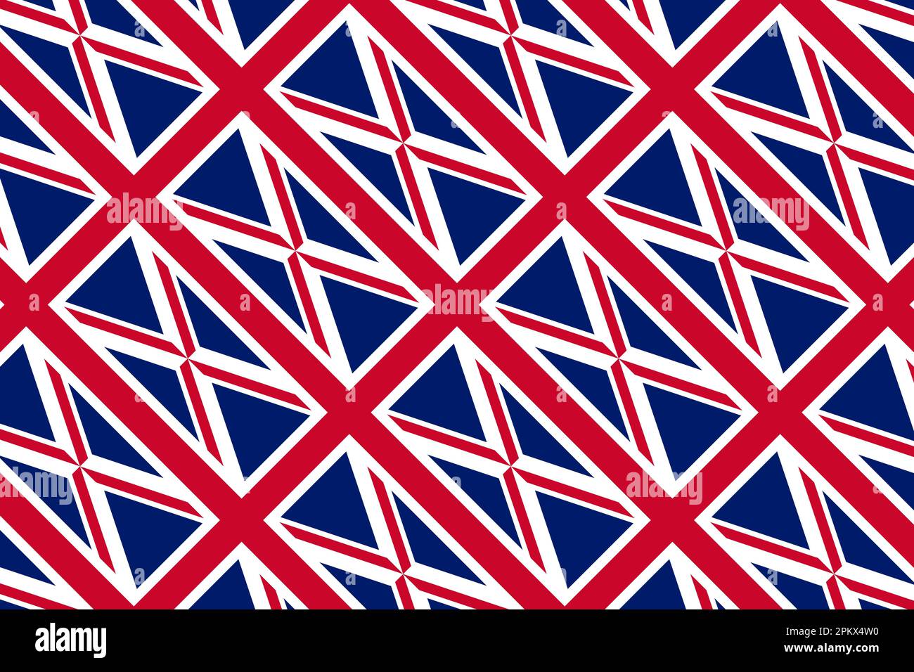 Geometric pattern in the colors of the national flag of United Kingdom ...