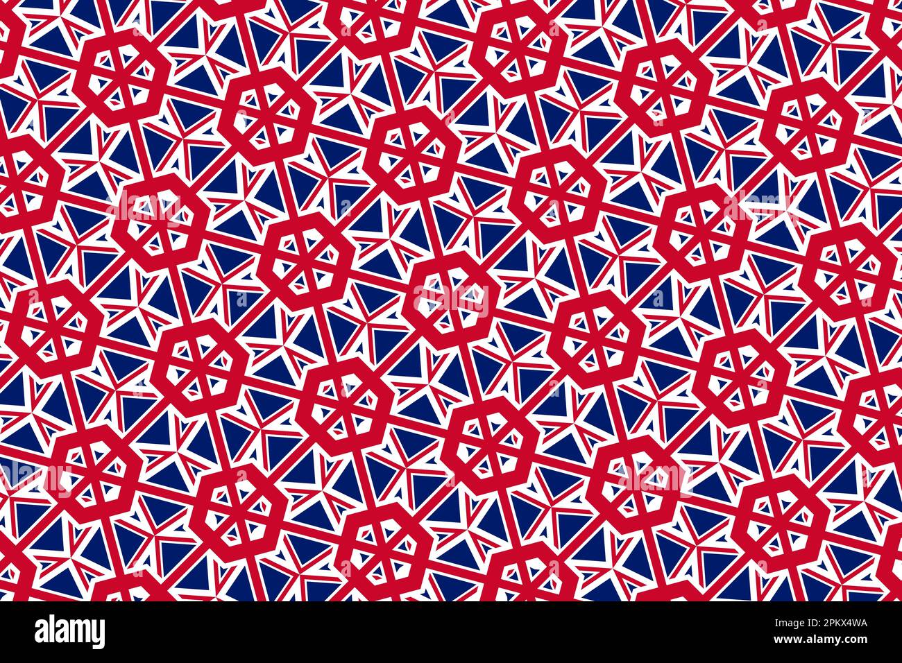 Geometric pattern in the colors of the national flag of United Kingdom ...