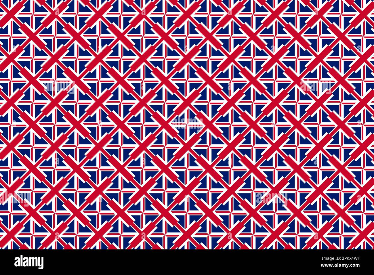 Geometric pattern in the colors of the national flag of United Kingdom ...