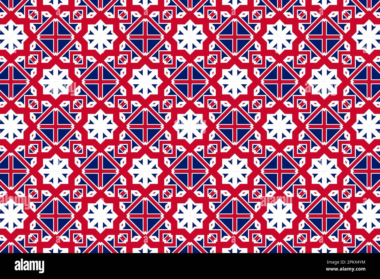 Geometric pattern in the colors of the national flag of United Kingdom ...