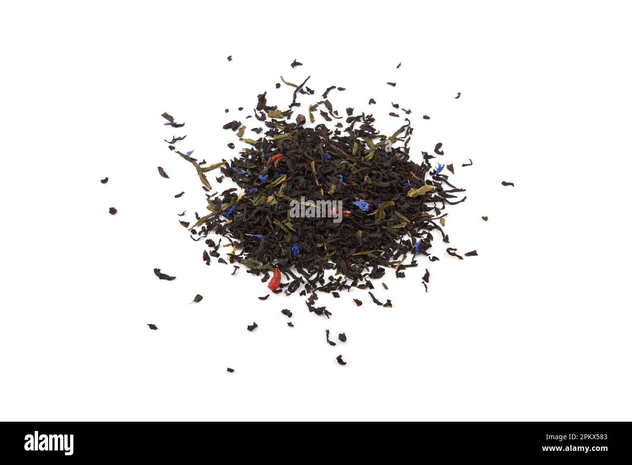 Falling dried tea leaves isolated on white background Stock Photo - Alamy
