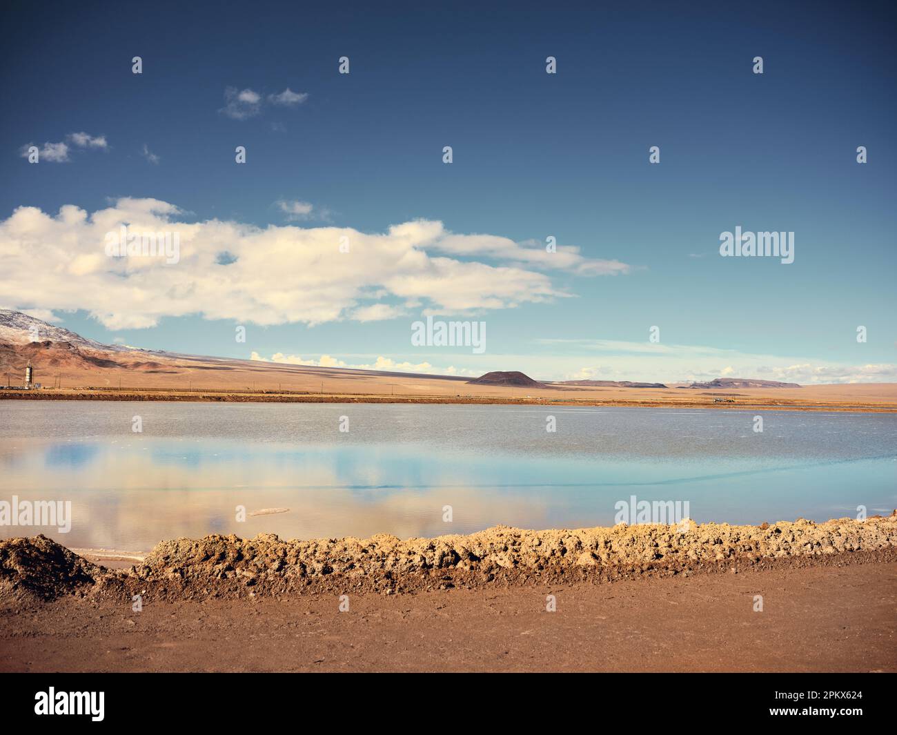 Brine pools for lithium mining Stock Photo - Alamy