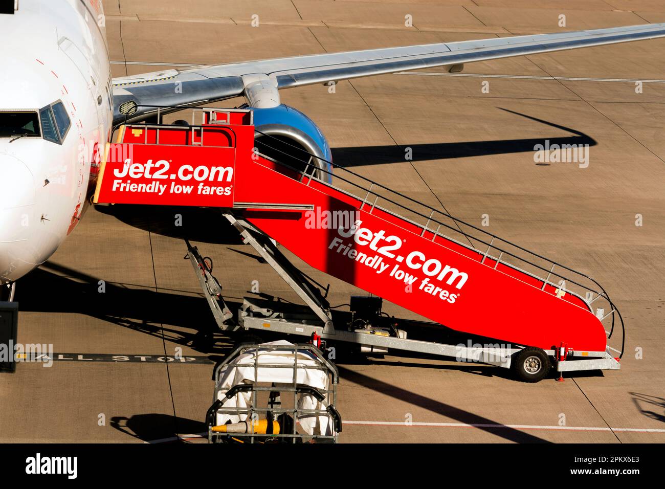 Jet2 aircraft steps, Birmingham Airport, UK Stock Photo - Alamy