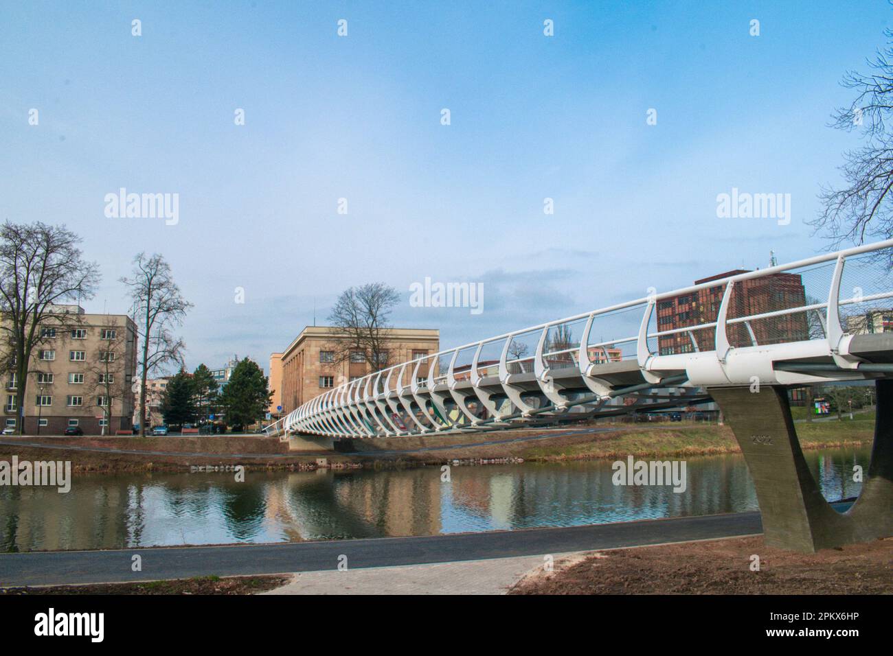 Hradec Králové, Czech Republic - March 6th 2023; Pedestrian bridge ...