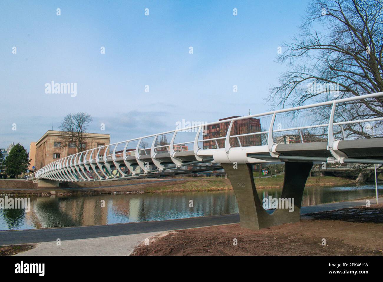 Hradec Králové, Czech Republic - March 6th 2023; Pedestrian bridge ...