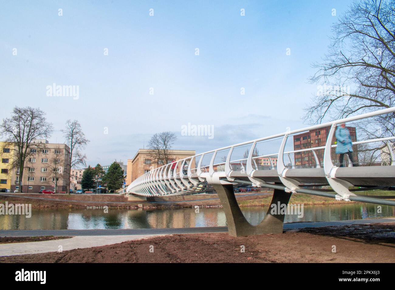 Hradec Králové, Czech Republic - March 6th 2023; Pedestrian bridge ...
