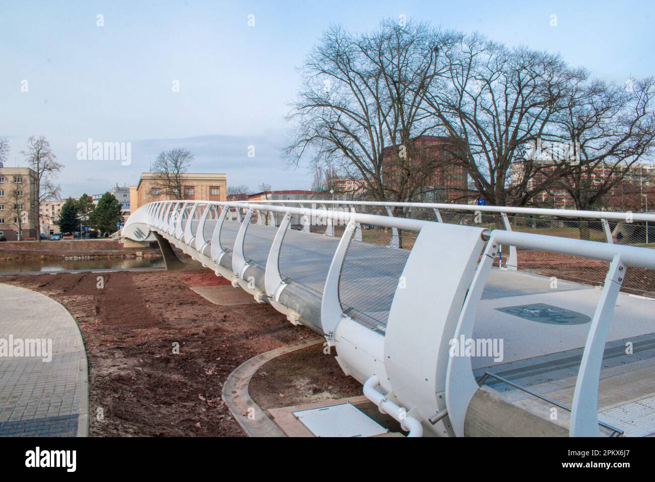 Hradec Králové, Czech Republic - March 6th 2023; Pedestrian bridge ...