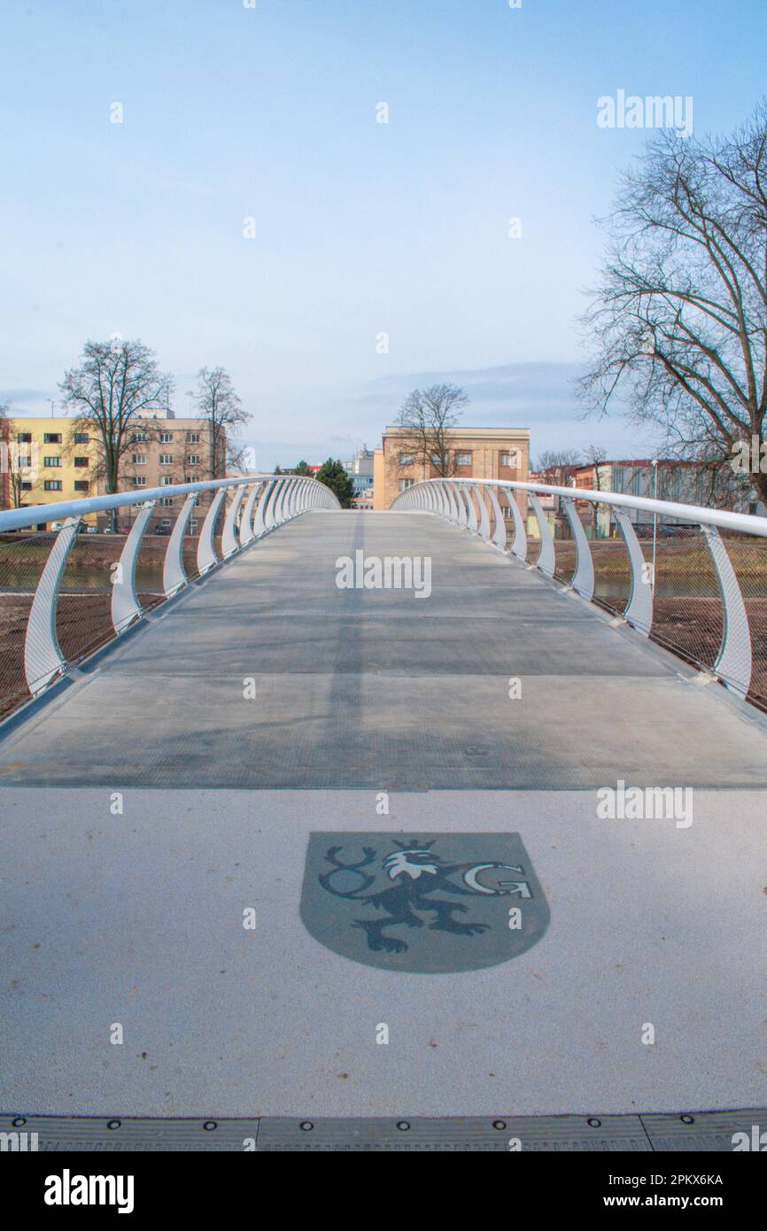 Hradec Králové, Czech Republic - March 6th 2023; Pedestrian bridge ...