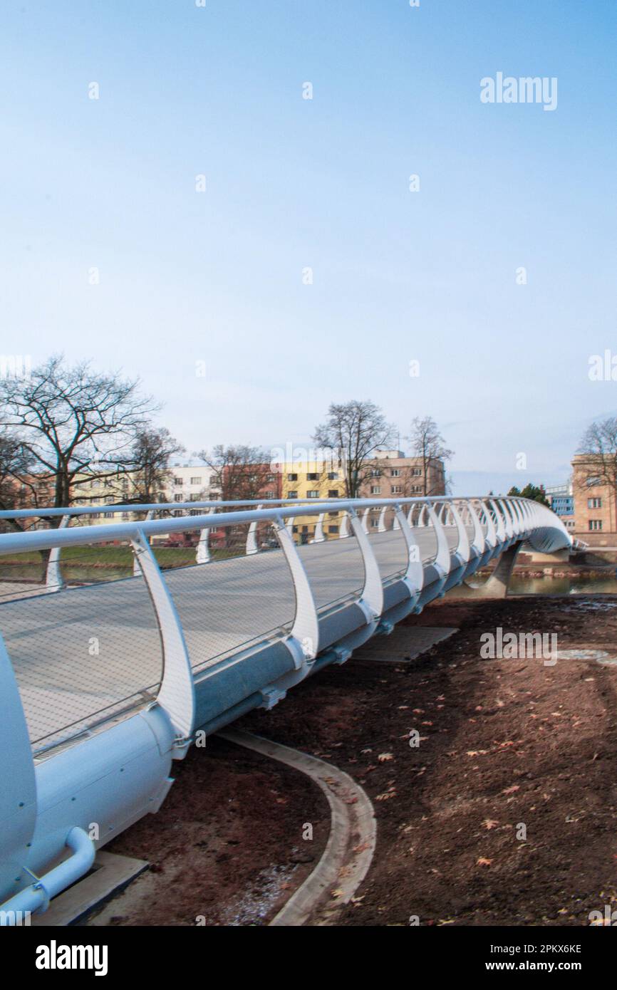 Hradec Králové, Czech Republic - March 6th 2023; Pedestrian bridge ...