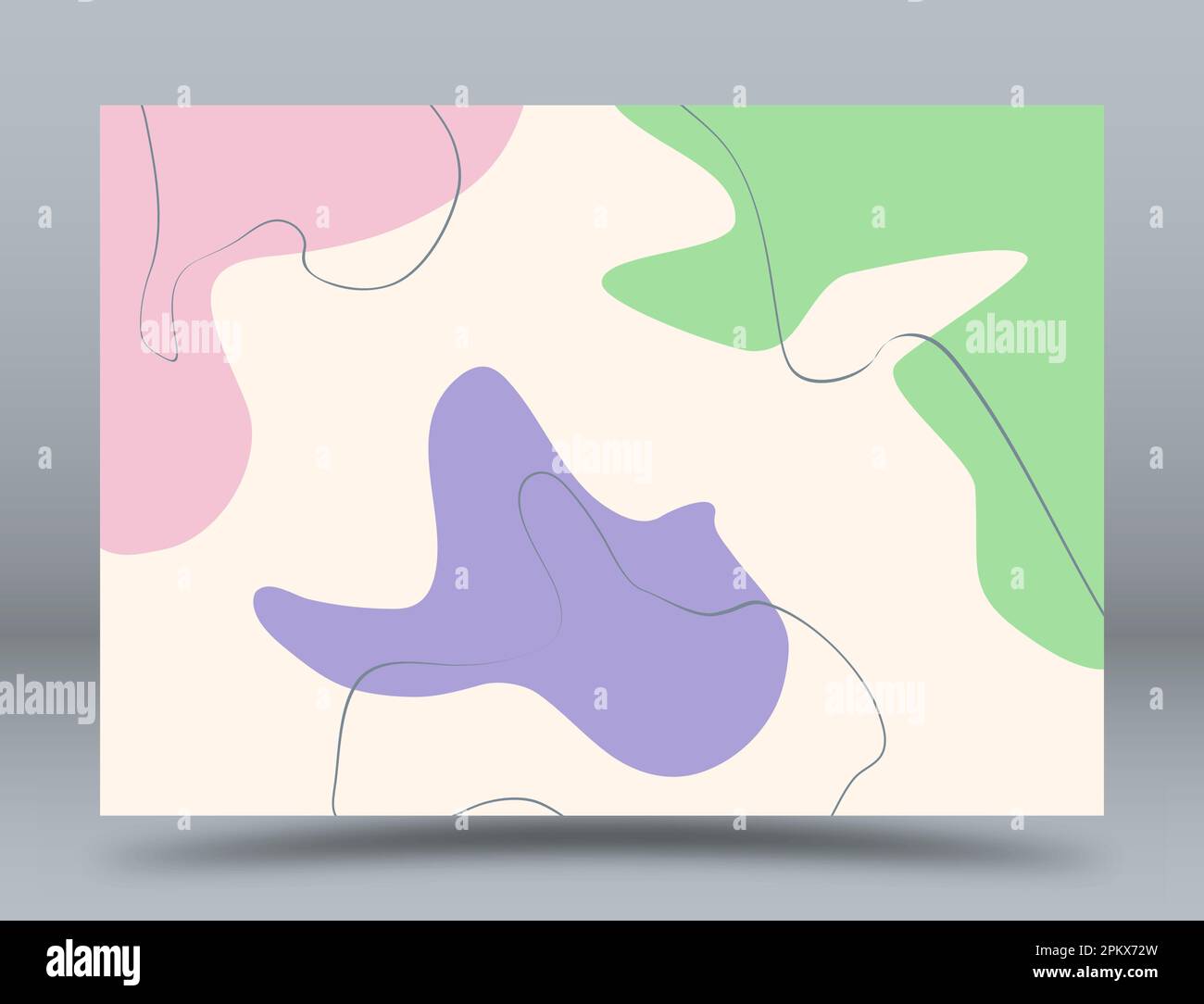 Abstract background with deformed shapes and lines. A simple color ...