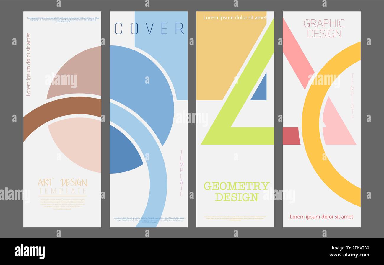 A set of abstract geometric shape templates. Layout of product ...