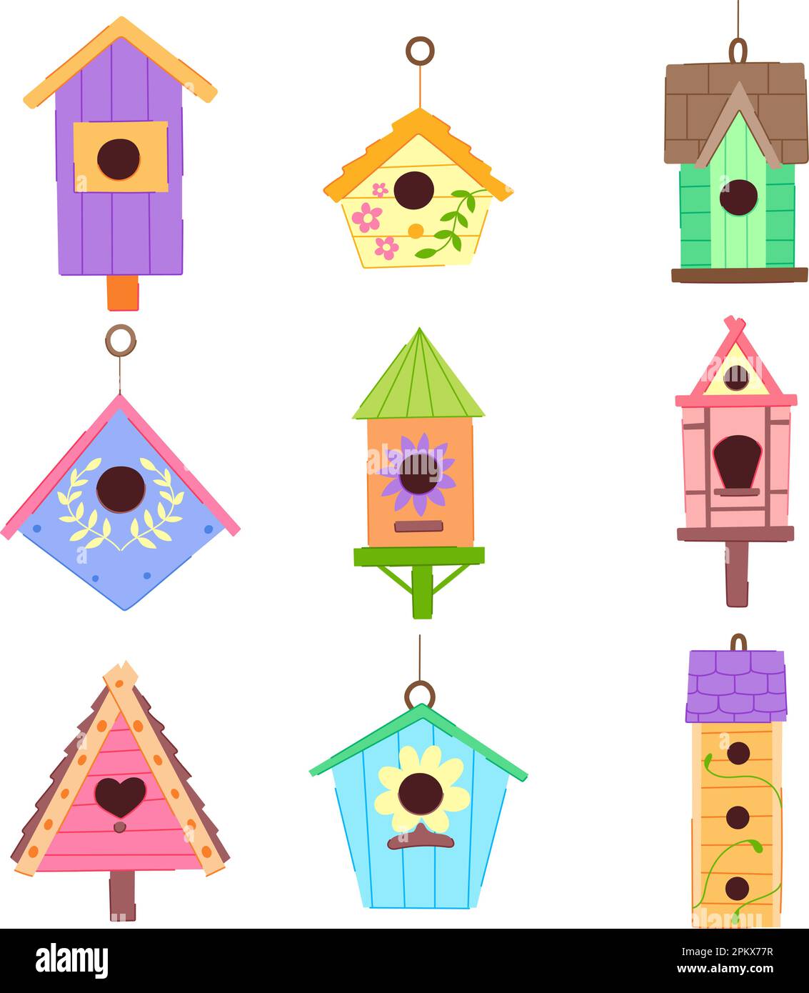 bird house set cartoon vector illustration Stock Vector Image & Art - Alamy