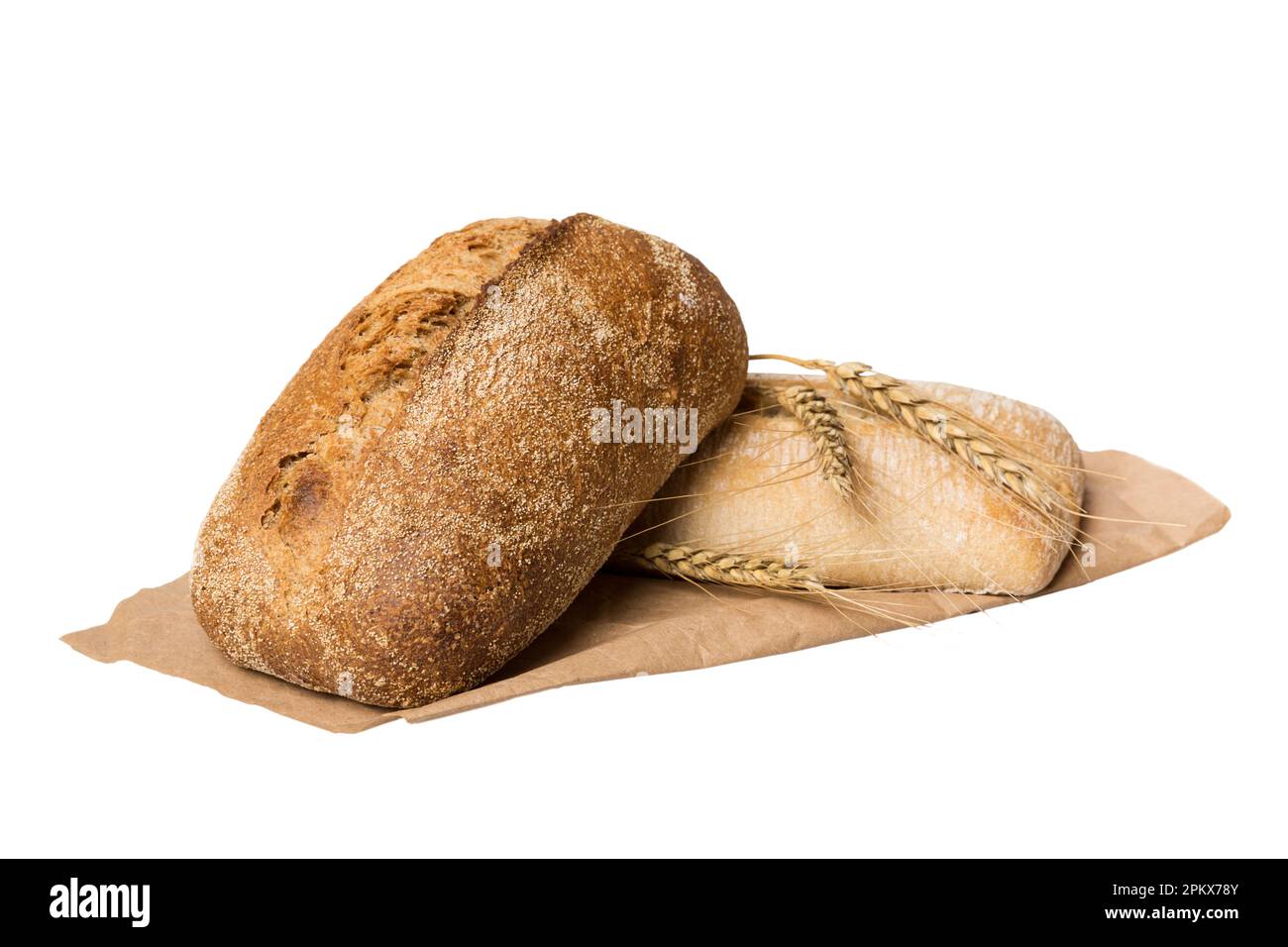 Homemade natural breads. Different kinds of fresh bread isolated on ...