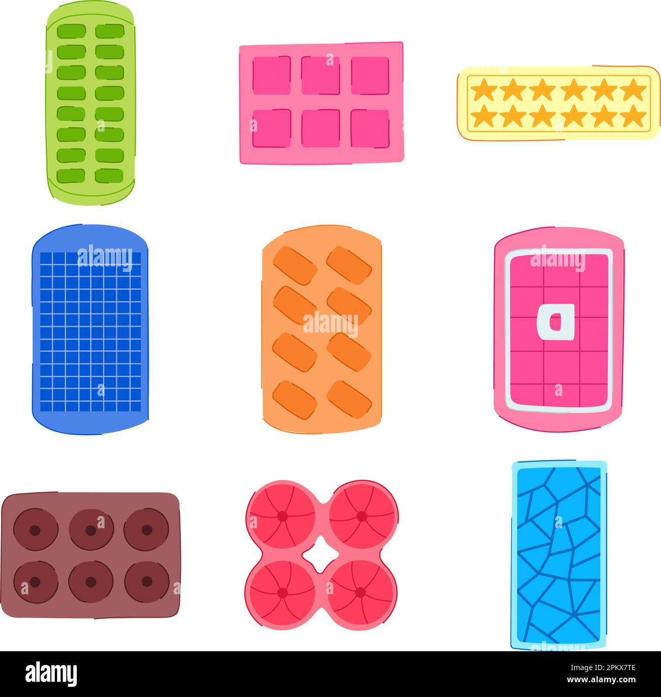 ice cube tray set cartoon vector illustration Stock Vector Image & Art ...