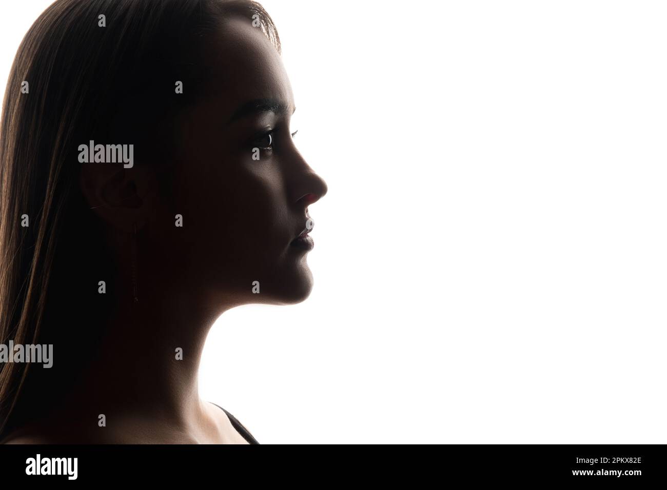 Face profile woman silhouette beauty enhancement Stock Photo - Alamy