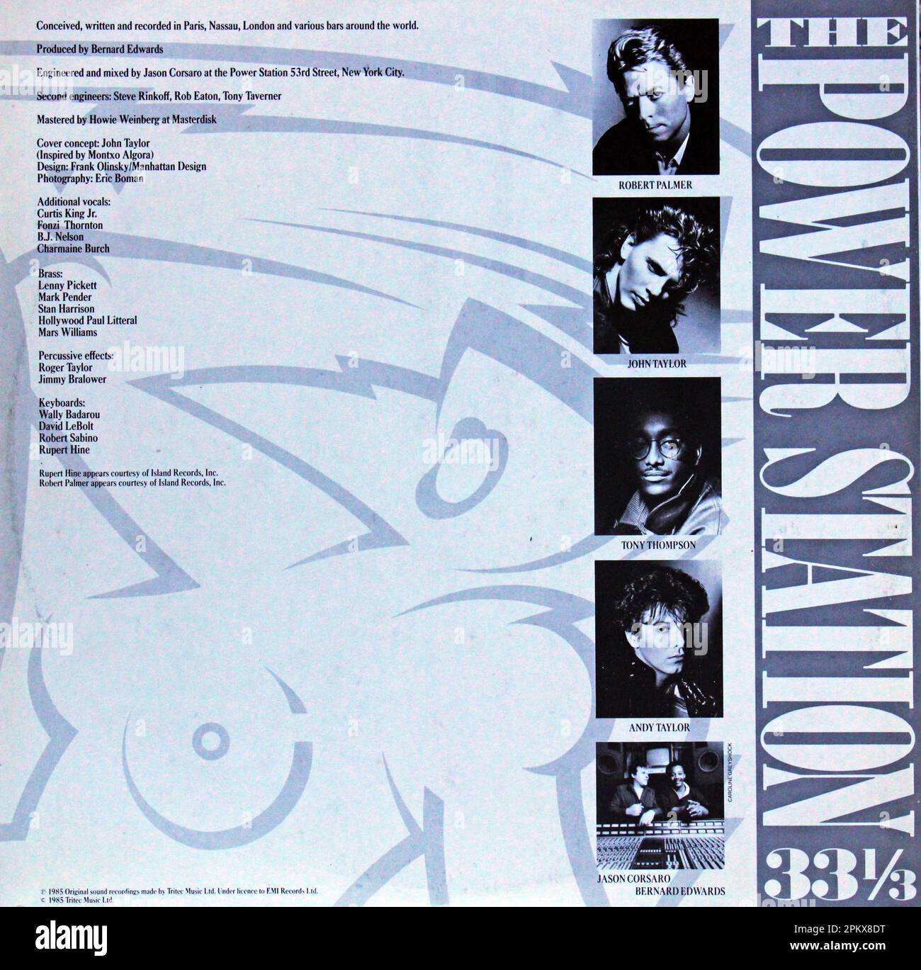 The Power Station: LP gramophone record '33 1/3', inner sleeve b Stock ...