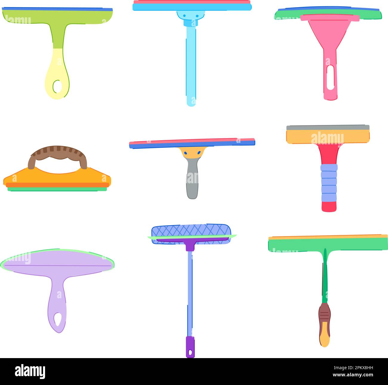 squeegee glass set cartoon vector illustration Stock Vector Image & Art ...
